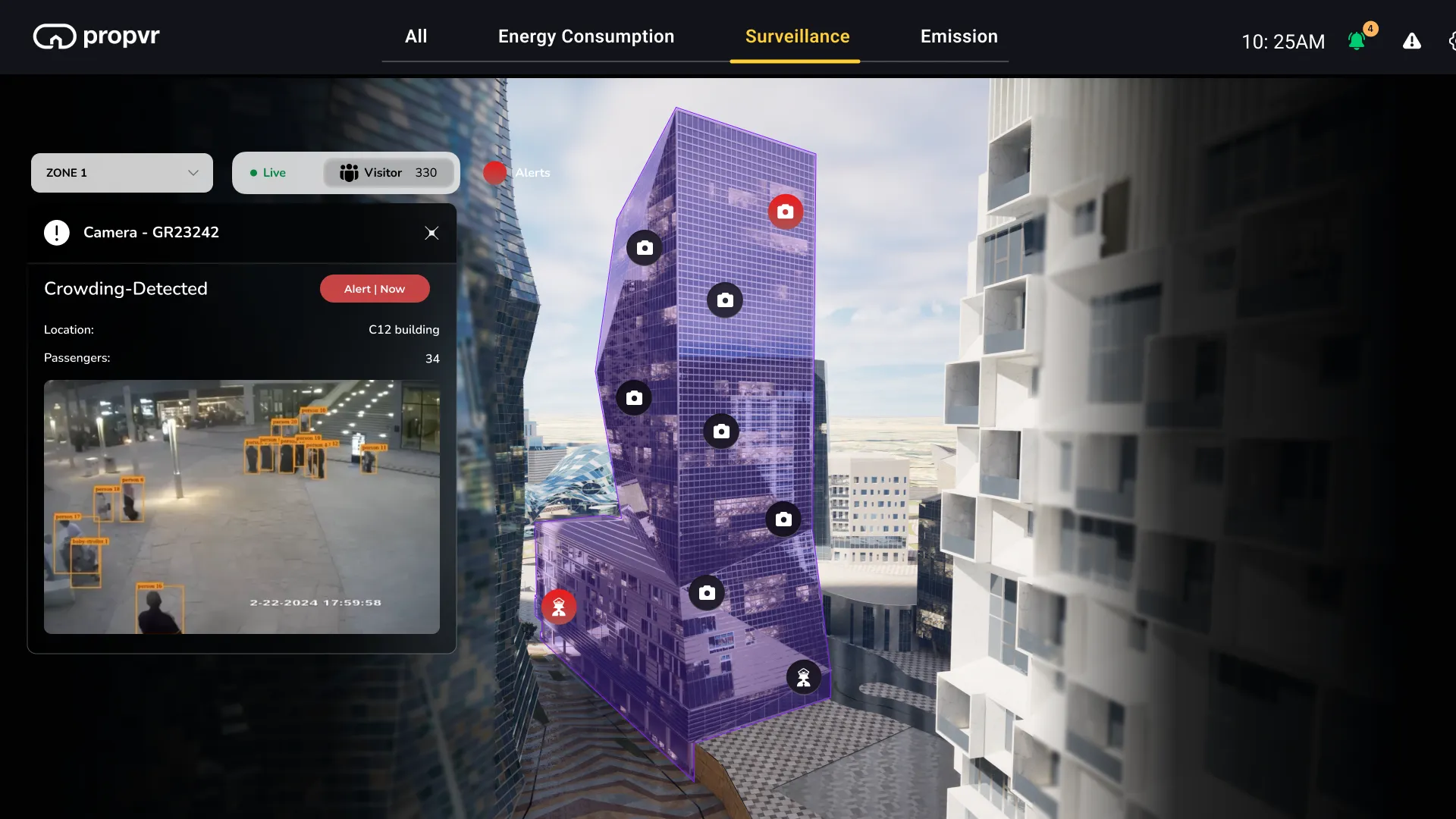 Improving Building Security with Digital Twins in Smart Buildings - PropVR